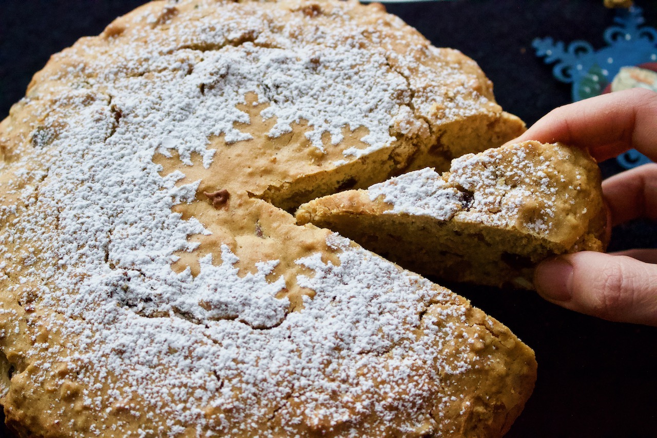 Christmas cake with dried fruits